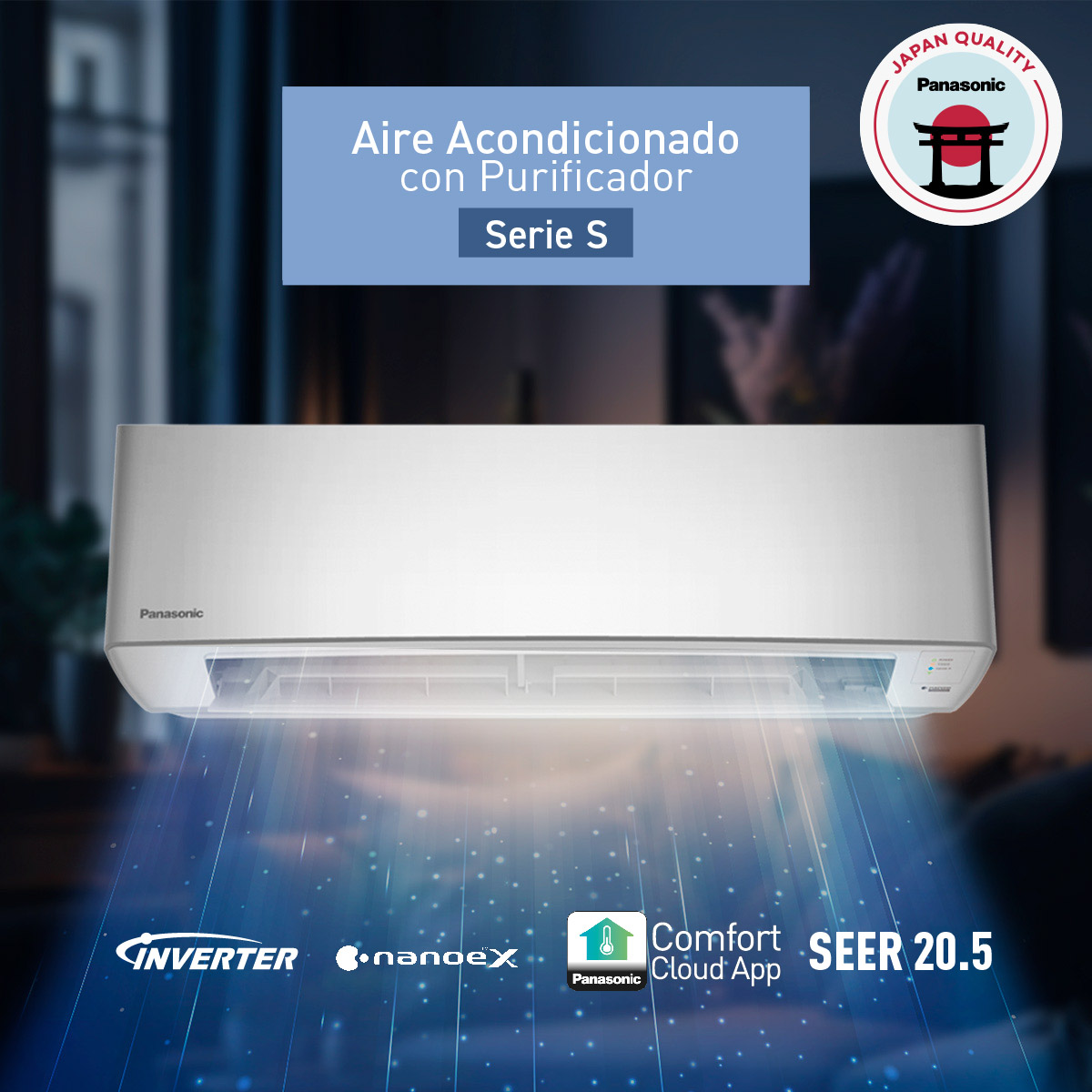 28,000 BTU Aire Acondicionado Inverter Premium CS-S28YKV-2 - Panasonic Panamá