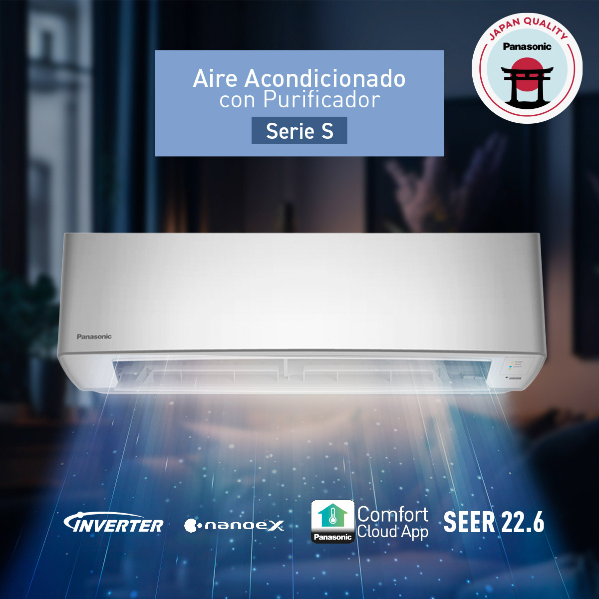 9,000 BTU Aire Acondicionado Inverter Premium CS-S9YKV-2 - Panasonic Panamá